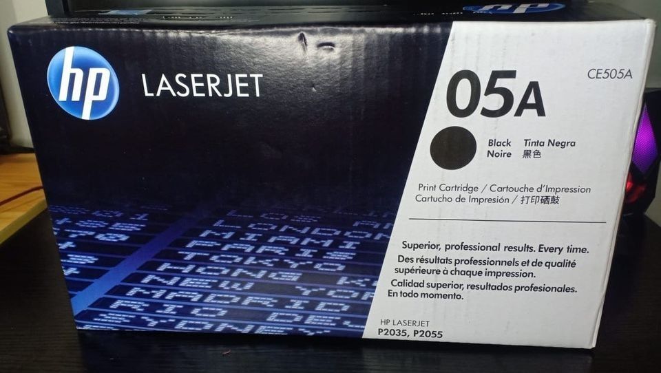 HP 05A Black Original LaserJet Toner Cartridge, CE505A, Computers ...