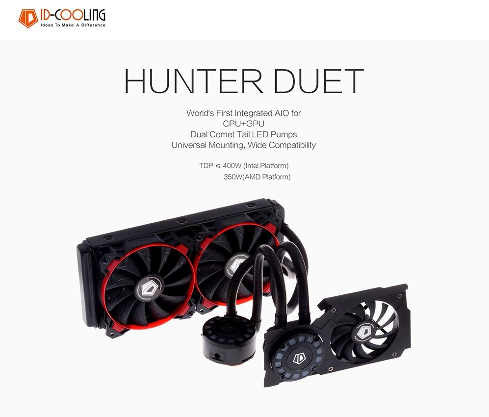 IDCOOLING HUNTER DUET AIO, dual AIO for GPU and CPU, Computers & Tech ...