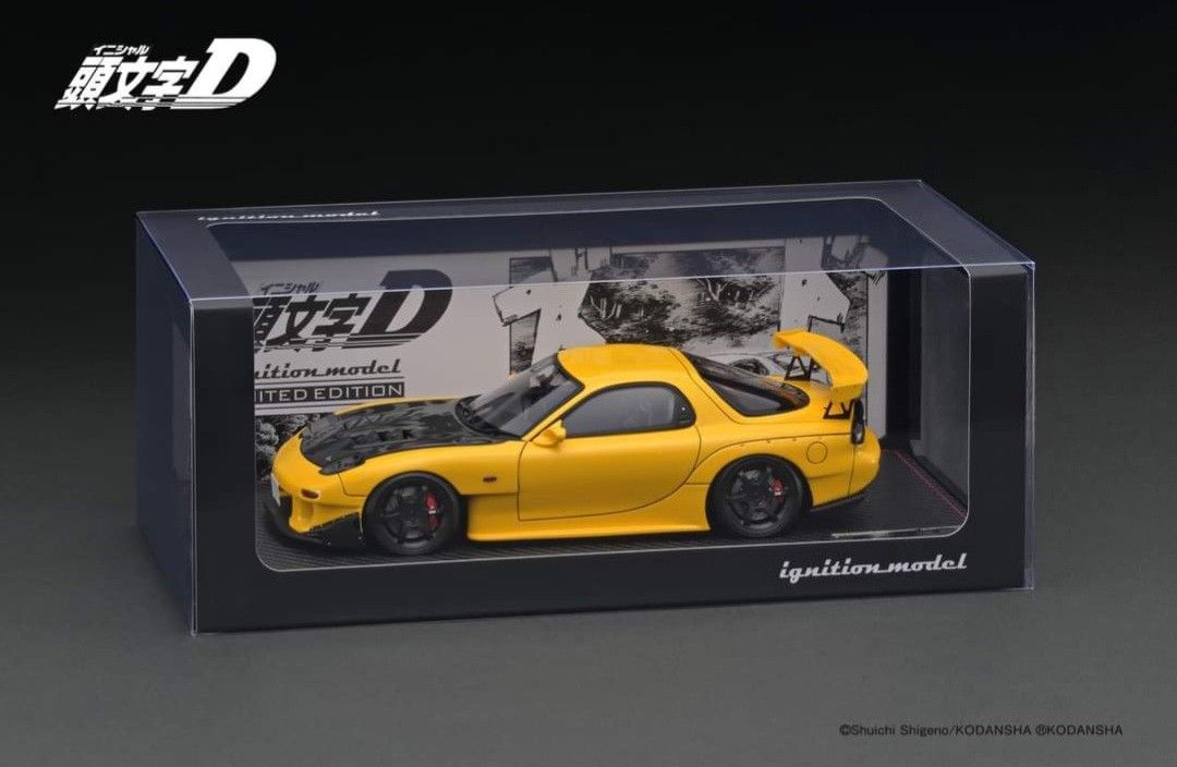 現貨 IG IGNITION MODEL 1:18 IG2873 INITIAL D Mazda RX-7 (FD3S) Yellow With Keisuke Takahashi 頭文字D ...