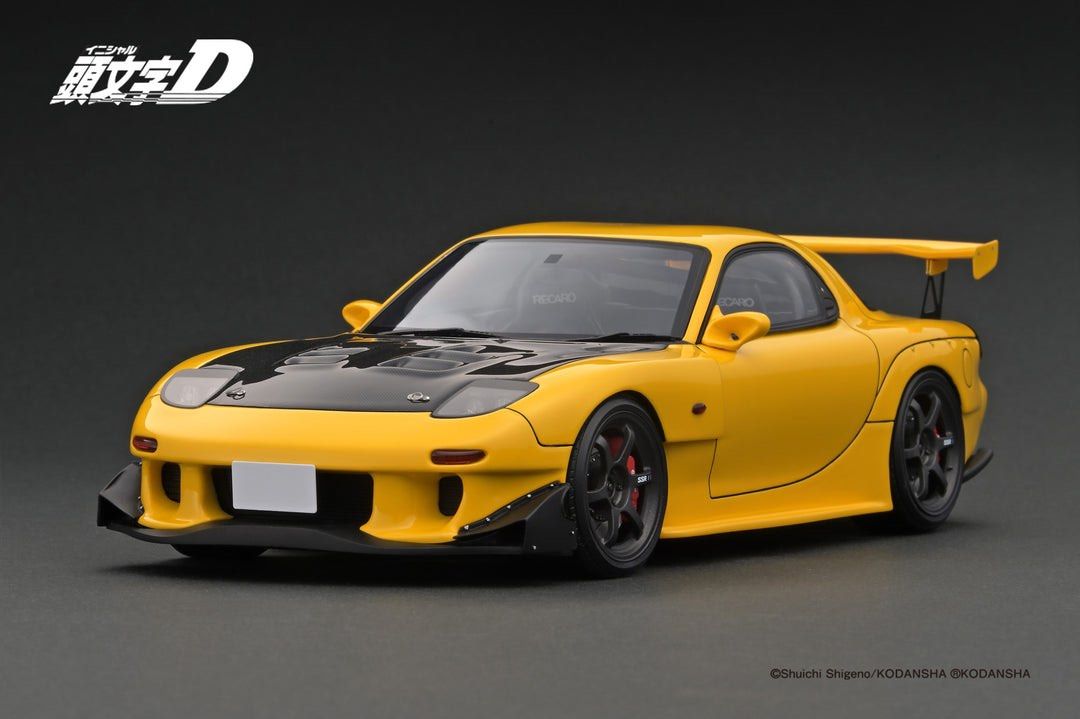 現貨 Ignition Model 1:18 Resin Model Car IG2873 Initial D Mazda RX-7 FD3S Yellow With Keisuke ...