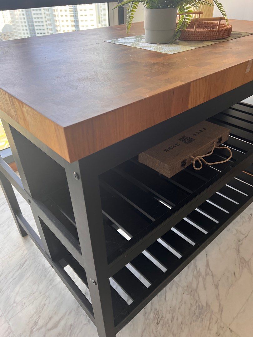 IKEA Kitchen island (VADHOLMA), Furniture & Home Living, Furniture ...