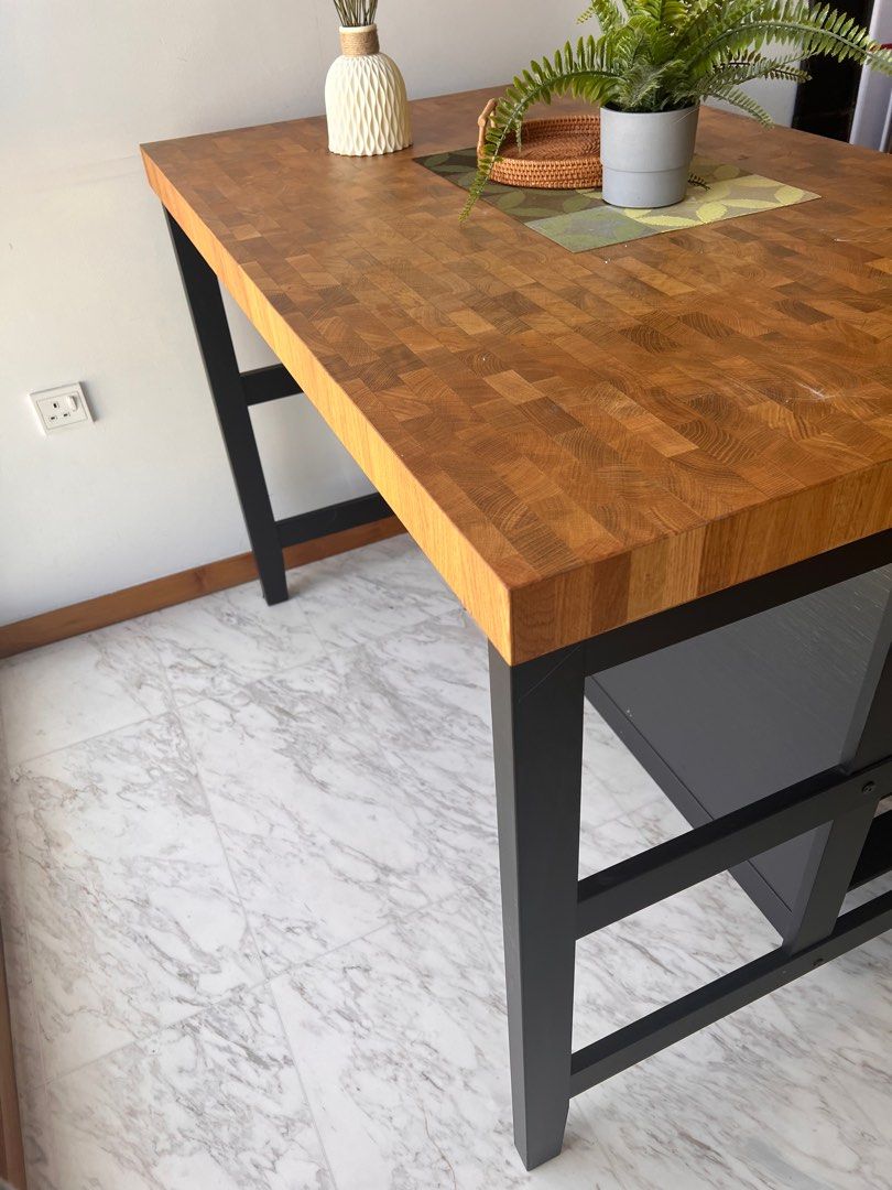 IKEA Kitchen island (VADHOLMA), Furniture & Home Living, Furniture ...