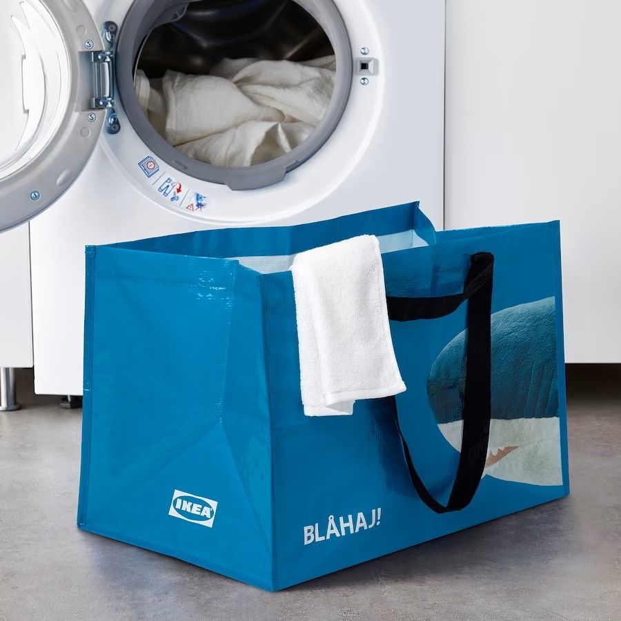 IKEA RUMPLING Shopping bag, large, blue/shark, 71 l (2401 oz), Women's ...