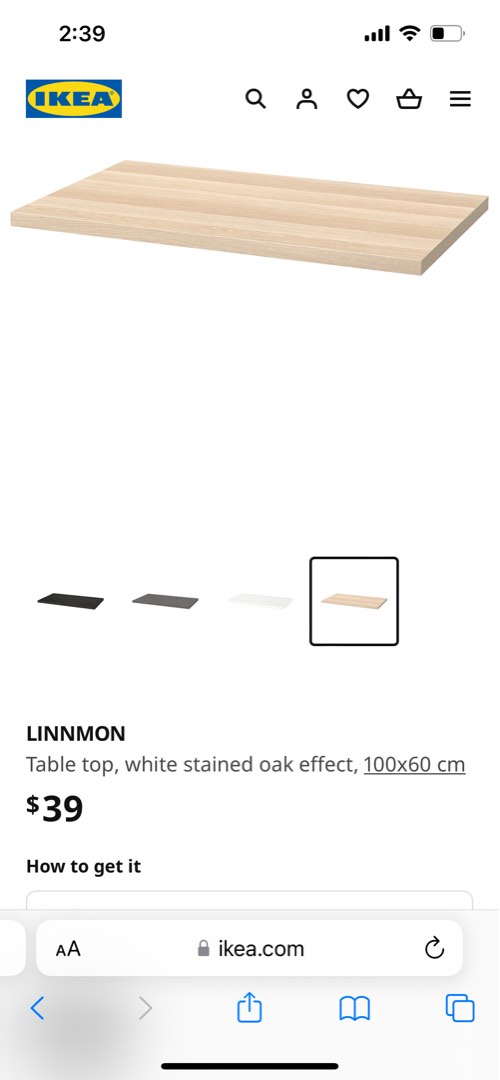 1 IKEA table top and 2 legs, Furniture & Home Living, Furniture, Tables ...