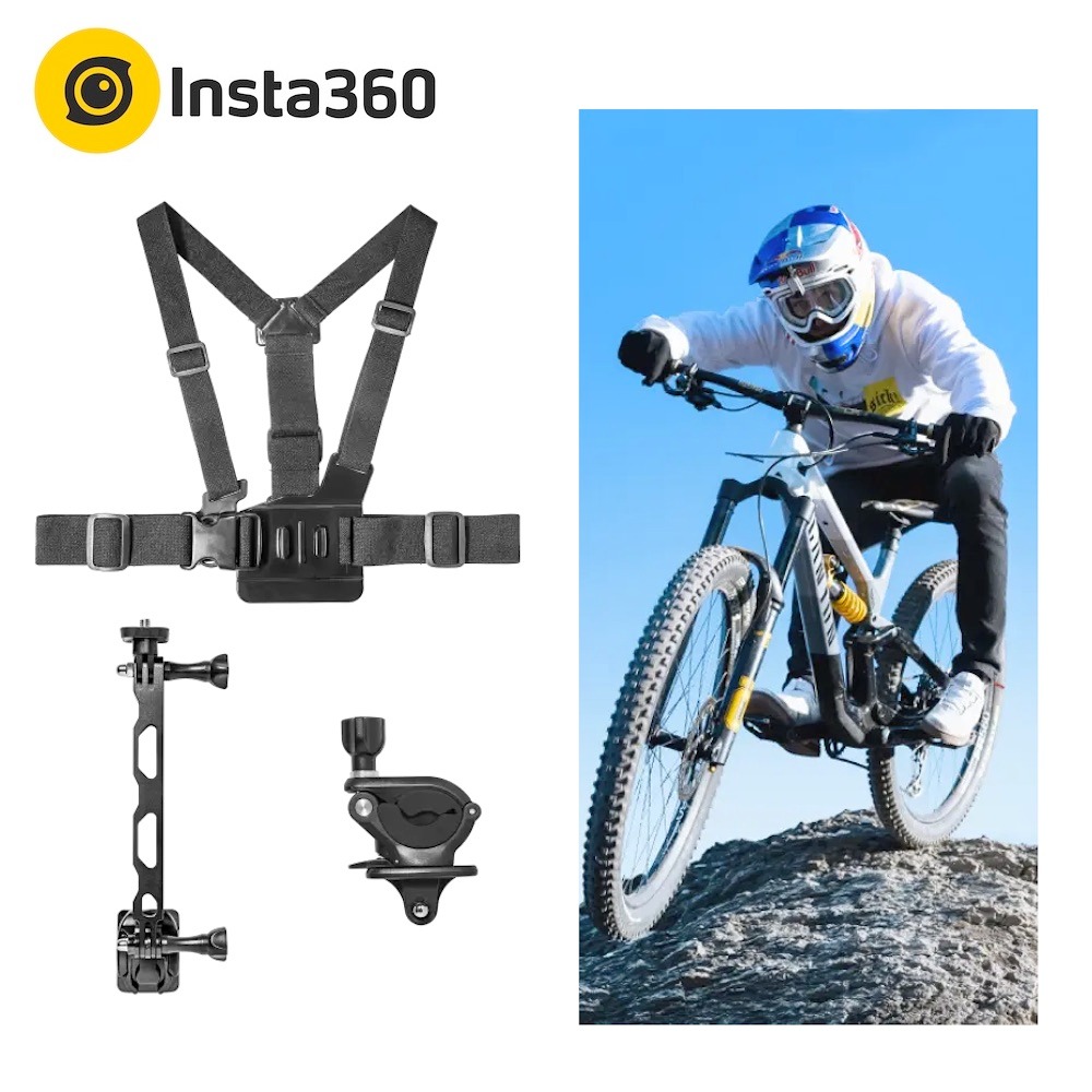 Insta360 Bike Mount Bundle Bicycle Handlebar Extension Chest Strap Kit ...