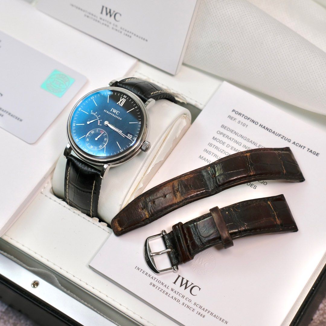 IWC Portofino 8 days manual wind IW510102 complete set, Men's Fashion ...