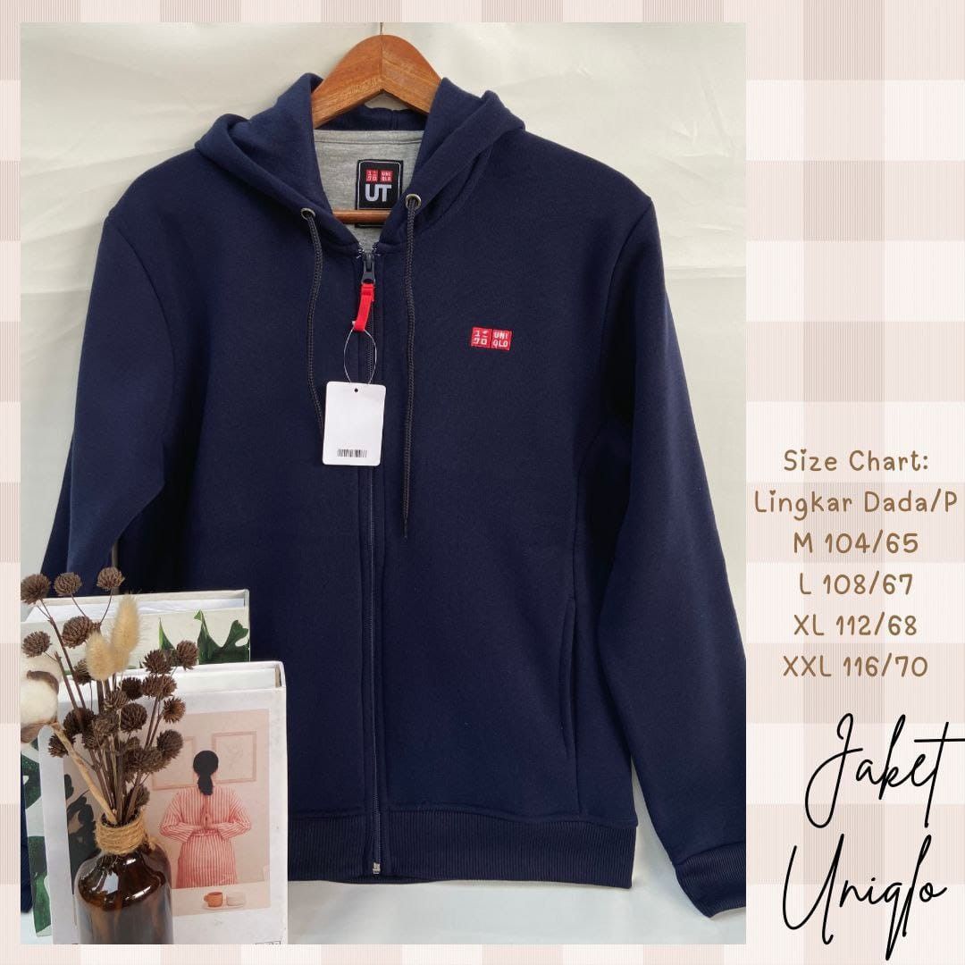 Jaket Hoodie Uniqlo, Fesyen Wanita, Pakaian Wanita, Baju Luaran di Carousell