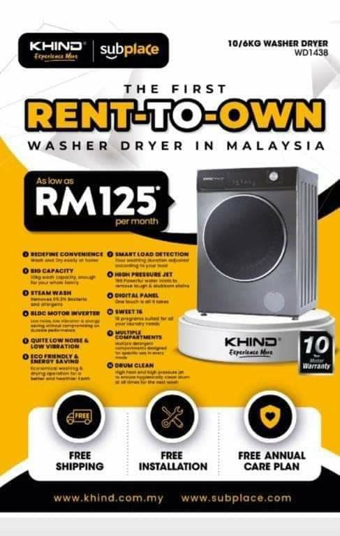 Khind washer dryer 2 in 1, TV & Home Appliances, Washing Machines and ...