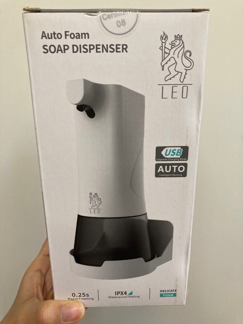 Leo Auto foam soap dispenser 免觸碰 自動泡沫洗手液機 防疫消毒 *全新未開封* (購自AEON), 傢俬＆家居 ...