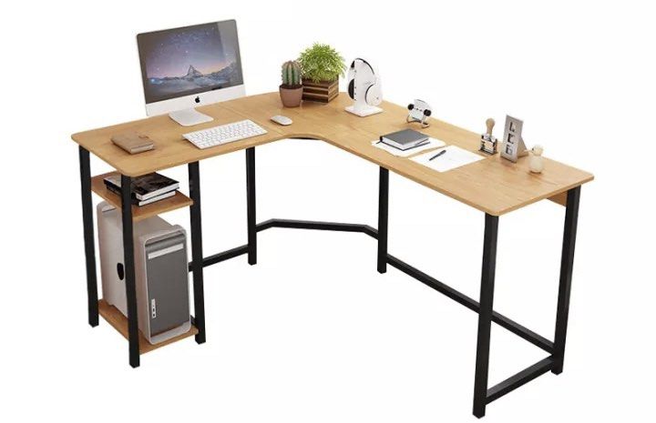 L-shaped Computer Table, Furniture & Home Living, Office Furniture ...