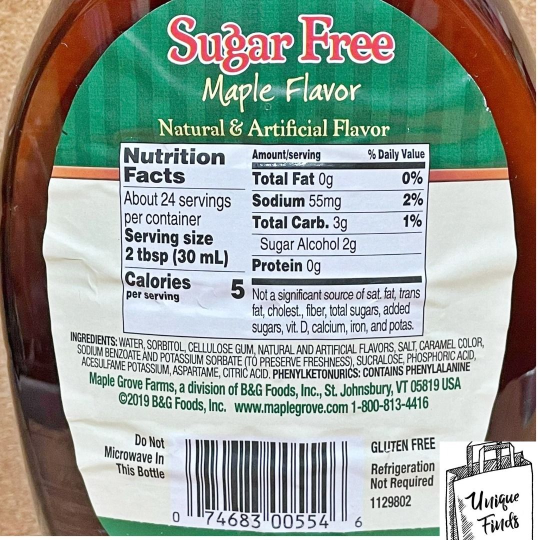 Maple Grove Farms Sugar Free Pancake Syrup | Maple Flavor | low calorie ...