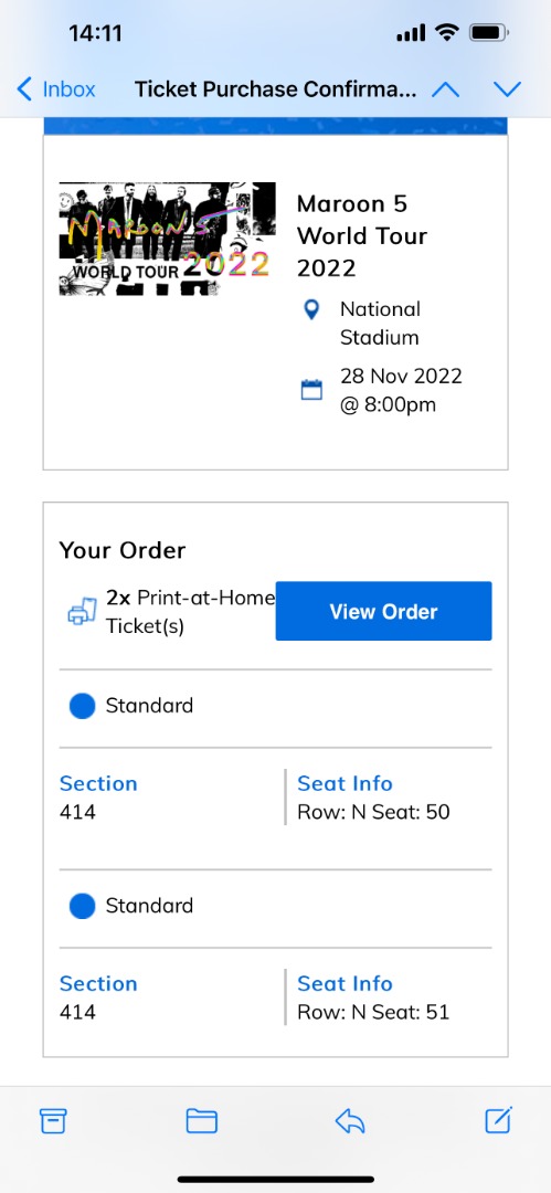 Maroon 5 tickets, Tickets & Vouchers, Event Tickets on Carousell