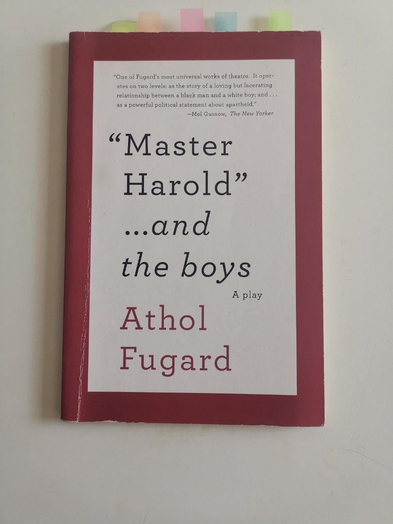 Master Harold and the boys by Athol Fugard, Hobbies & Toys, Books ...