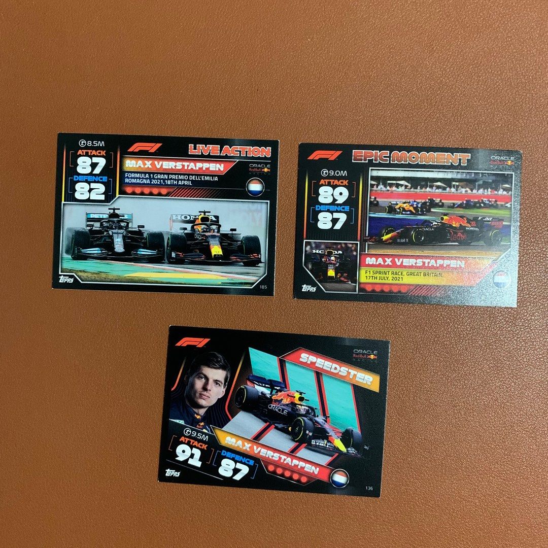 max verstappen f1 cards, Hobbies & Toys, Toys & Games on Carousell