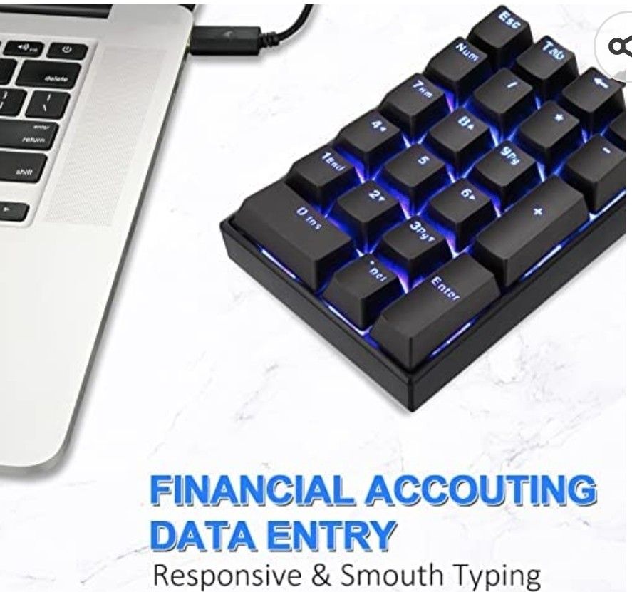 MOTOSPEED K23 Mechanical Numeric Keypad Blue Switch Wired 21 Keys Mini ...