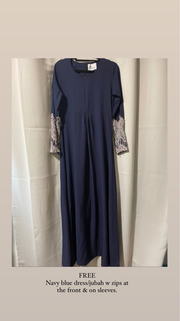 Navy blue Jubah/dress in S, Women's Fashion, Dresses & Sets, Dresses on ...