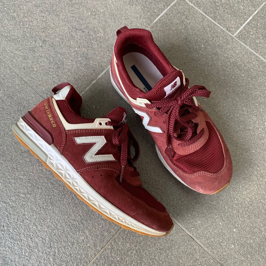 New Balance 574 in Maroon, Women's Fashion, Footwear, Sneakers on Carousell