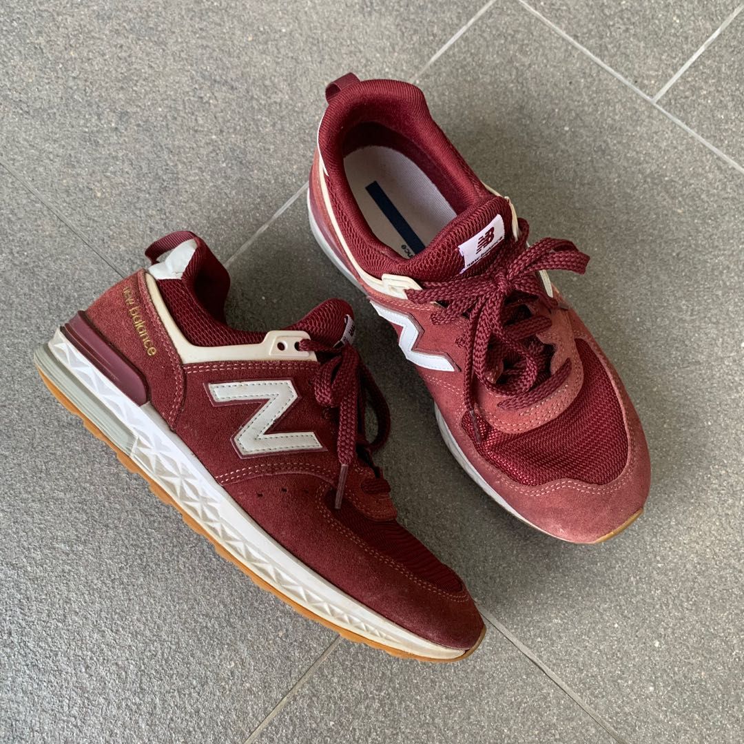 New Balance 574 in Maroon, Women's Fashion, Footwear, Sneakers on Carousell