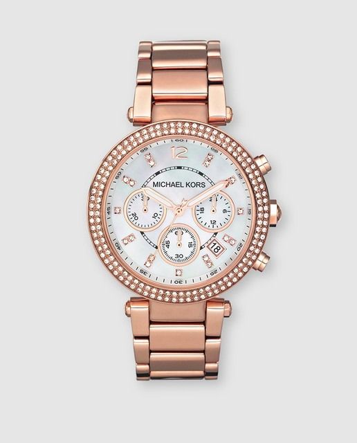 New Michael Kors Parker Chronograph Rose Gold-tone Ladies Watch MK5491 ...