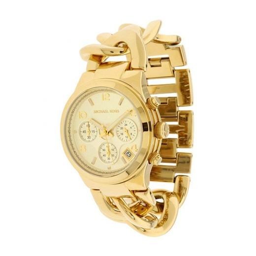 New Michael Kors Runway Twist Chronograph Gold-tone Ladies Watch ...