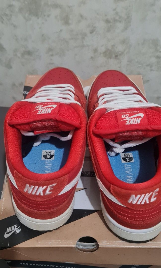 Nike SB Dunk Low Challenge Red UK9, Men's Fashion, Footwear, Casual ...