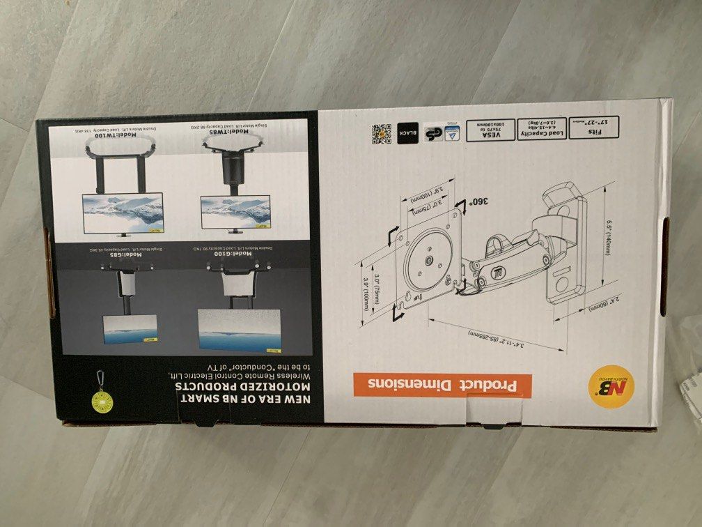 North Bayou F120 Single Arm Monitor Wall Mount 17”- 27”, TV & Home ...