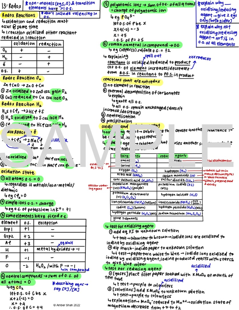 O Level Pure Chemistry A1 Notes, Hobbies & Toys, Books & Magazines ...