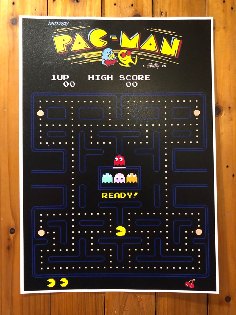 Pac-Man Pacman Retro Vintage Classic Movie Cartoon Poster, Hobbies ...