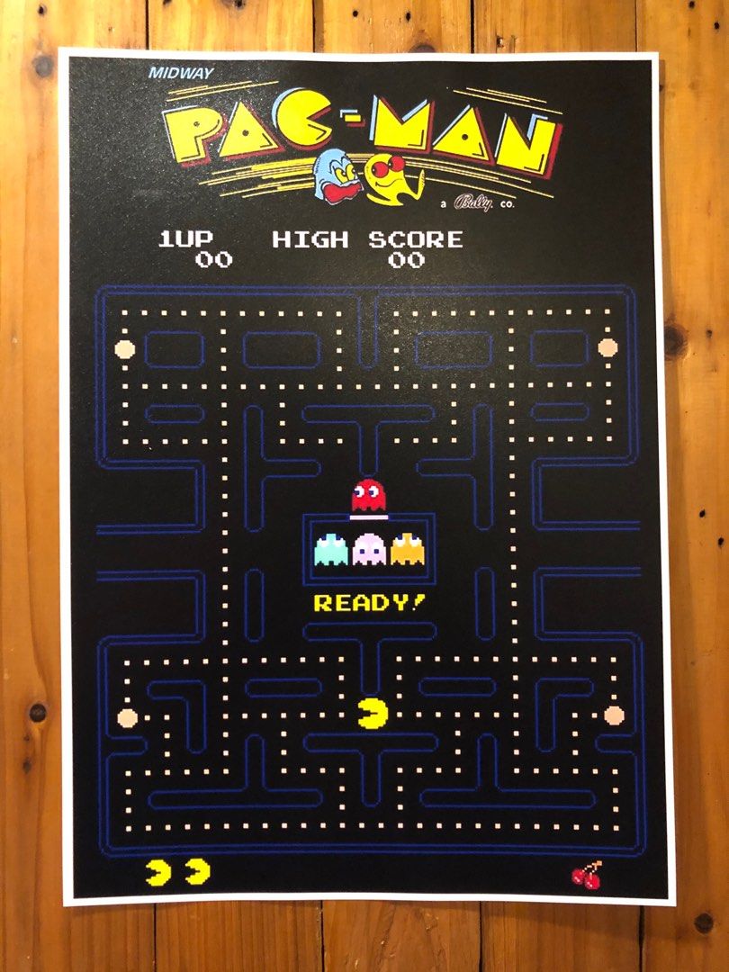 Pac-Man Pacman Retro Vintage Classic Movie Cartoon Poster, Hobbies ...