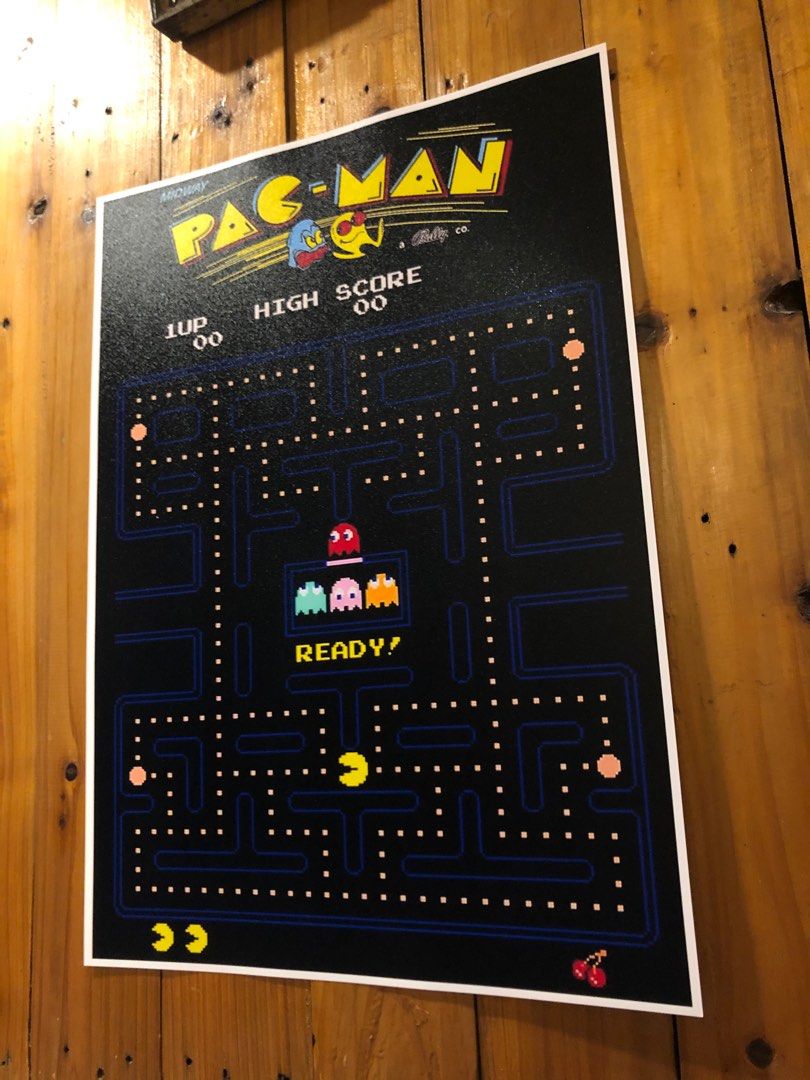Pac-Man Pacman Retro Vintage Classic Movie Cartoon Poster, Hobbies ...