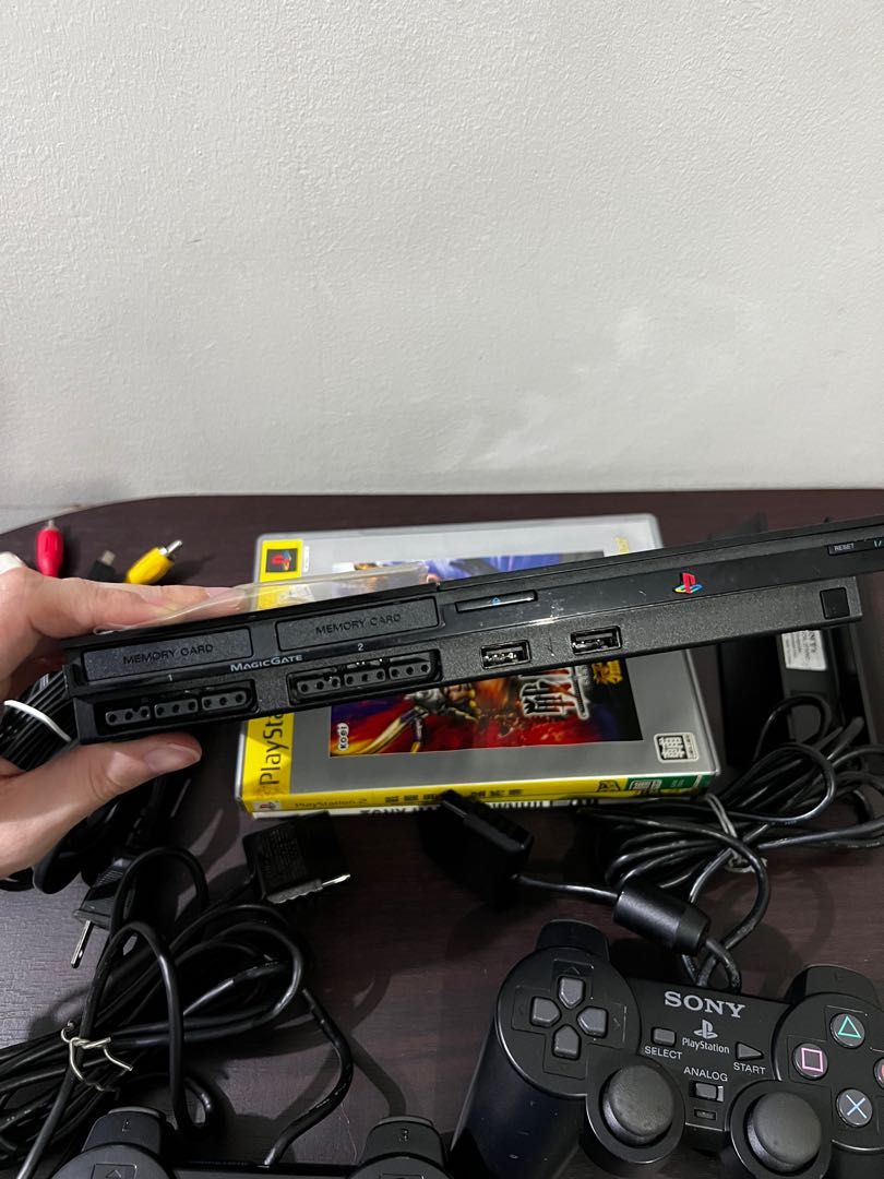 PlayStation 2 with controllers and cd, Video Gaming, Video Game ...