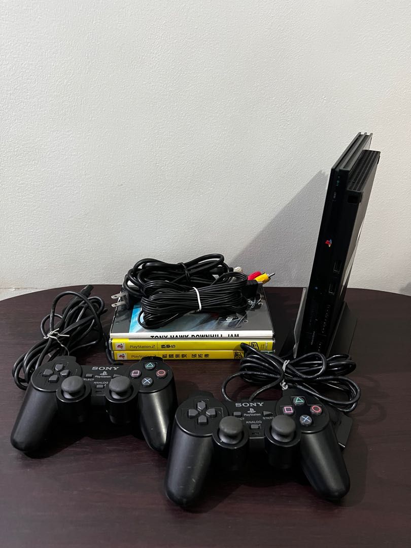 PlayStation 2 with controllers and cd, Video Gaming, Video Game ...