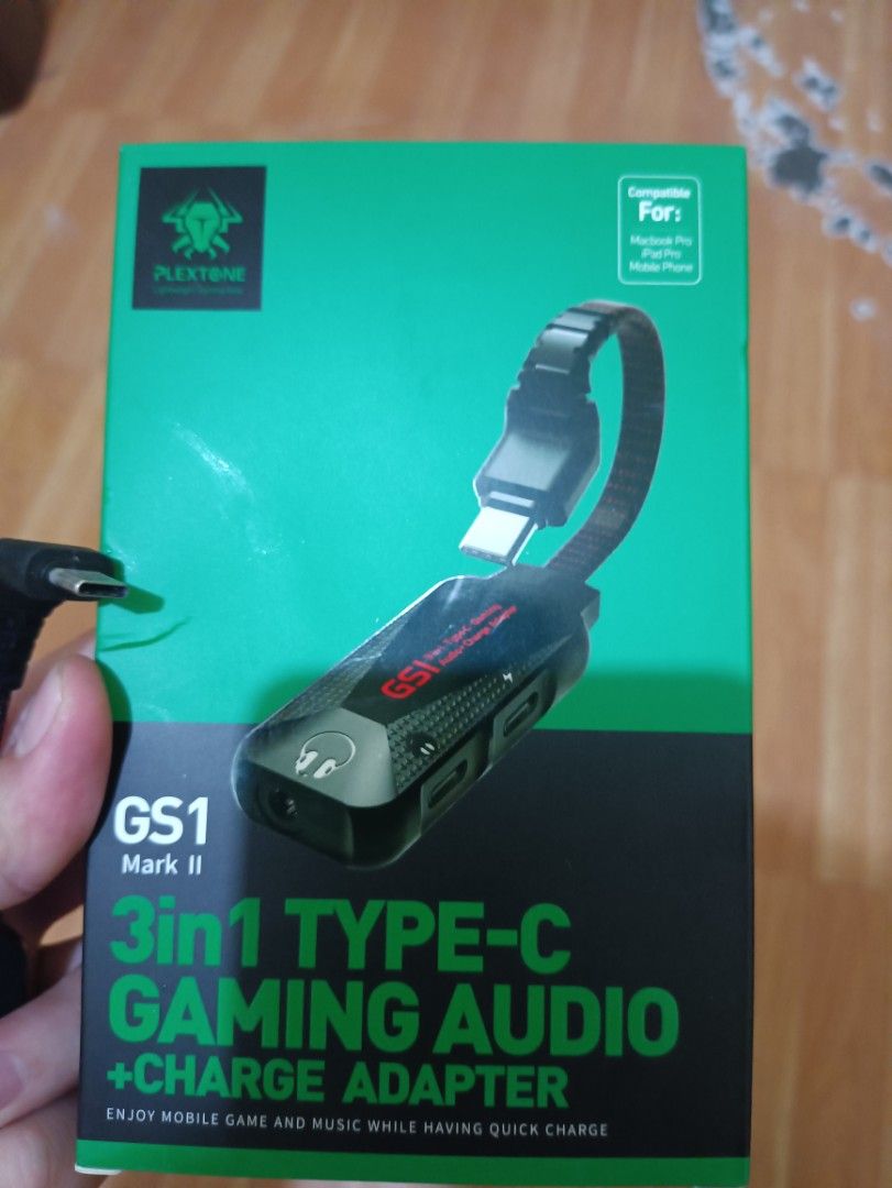 Plextone GS1 3 in 1 Type-C Gaming Audio + Charge Adapter, Audio, Other Audio Equipment on Carousell