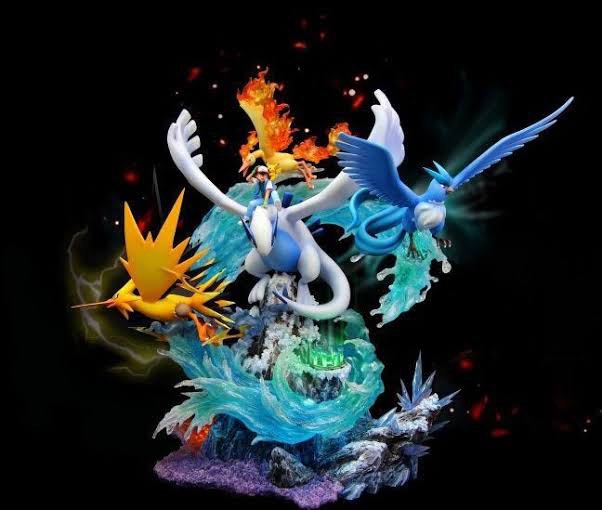 Pokemon Legendary Birds Lugia Moltres Articuno Zapdos Resin Statue ...