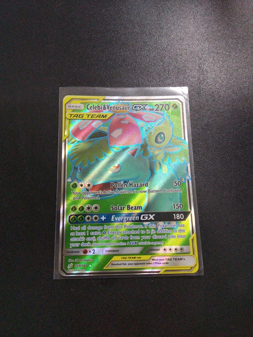 Pokemon TCG Celebi & Venusaur Tag Team GX Full Art Ultra Rare - SM Team ...