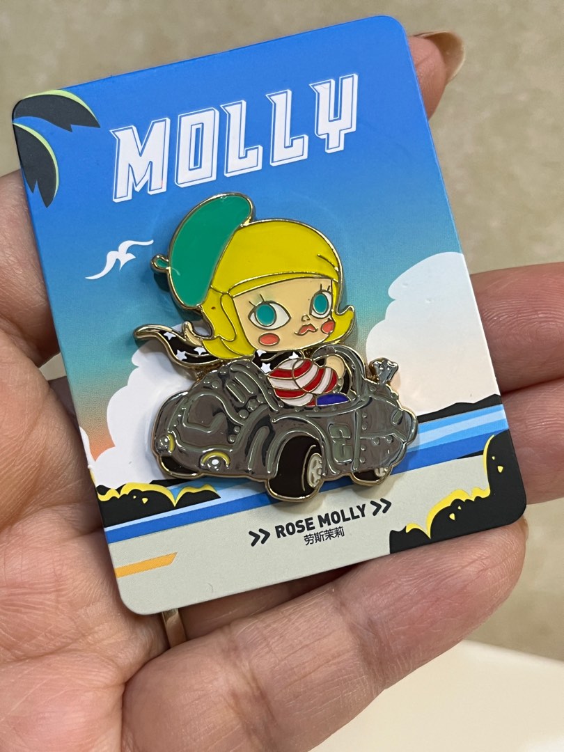 Pop Mart Molly Car Car Collectible Enamel Pin Badge - Rose Molly ...