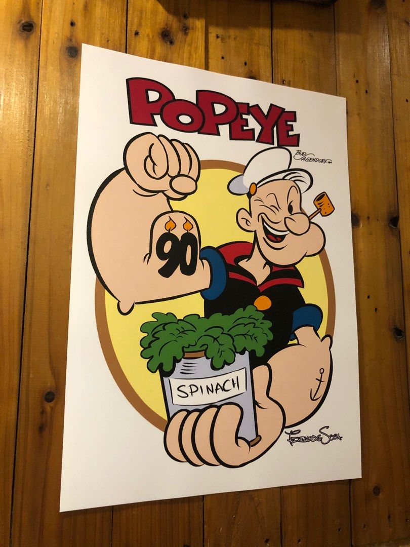 Popeye Retro Vintage Classic Movie Cartoon Poster, Hobbies & Toys ...