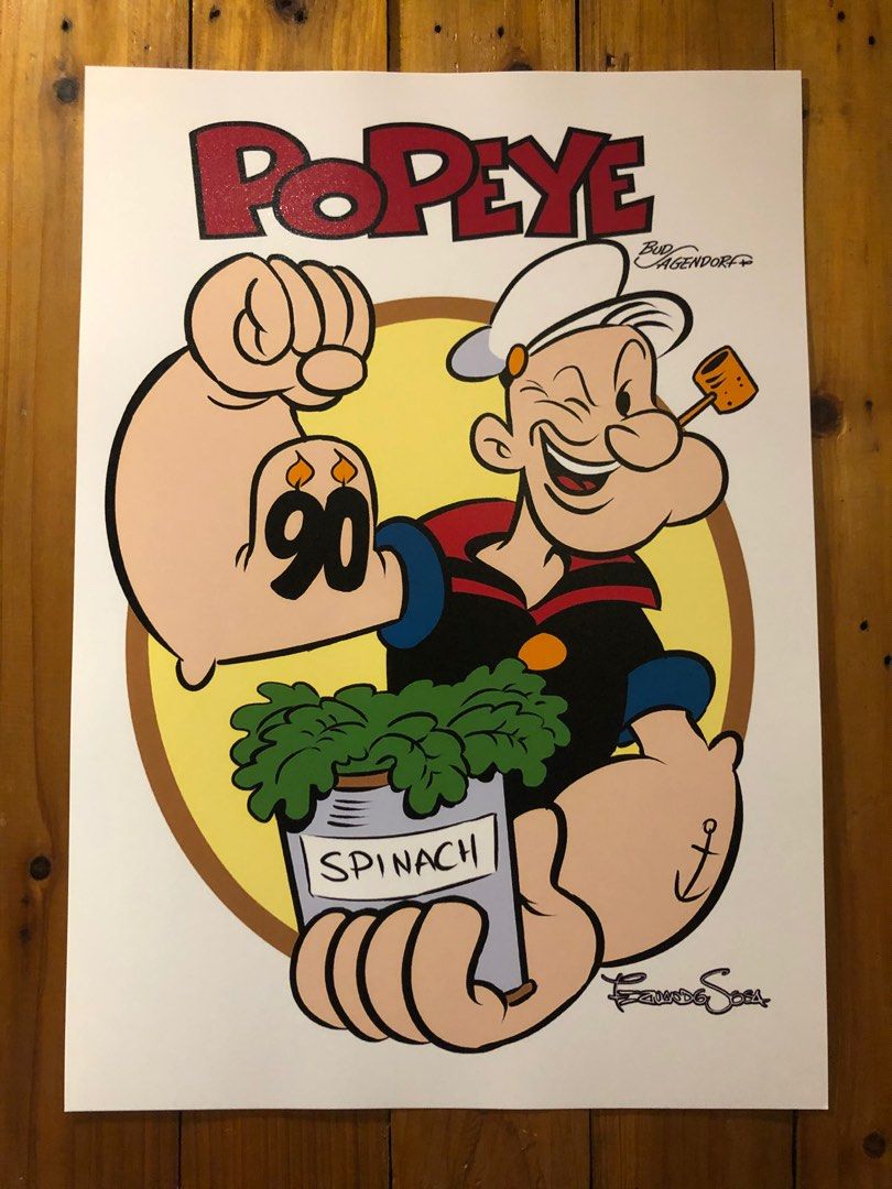 Popeye Retro Vintage Classic Movie Cartoon Poster, Hobbies & Toys ...