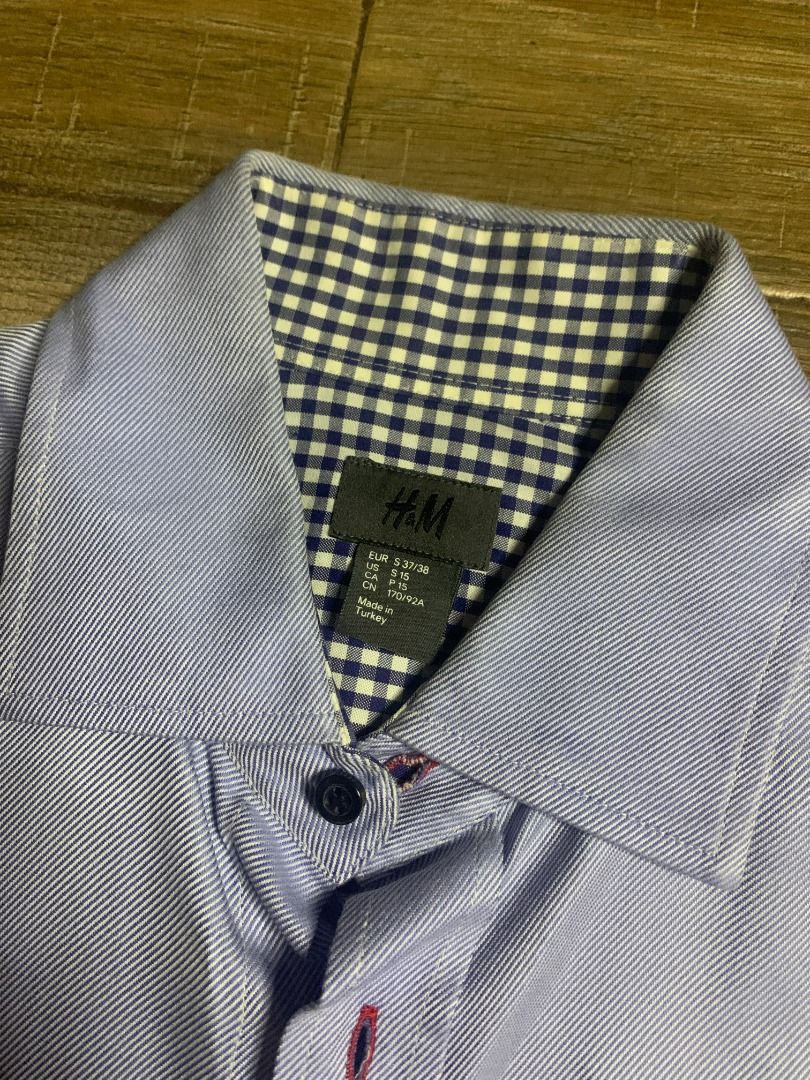 Pow-32 : Longsleeves Polo: H&M Light Blue & White Diagonal Lines, Men's ...
