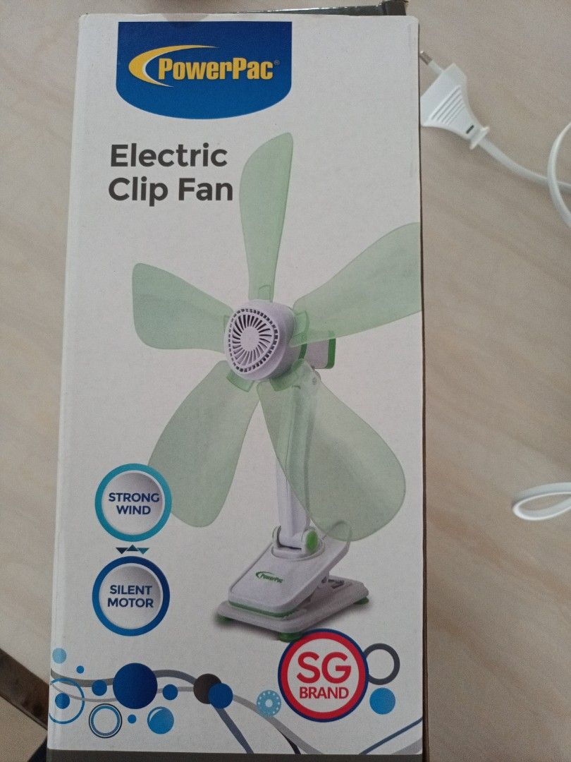 Powerpac electric clip fan, Furniture & Home Living, Lighting & Fans ...