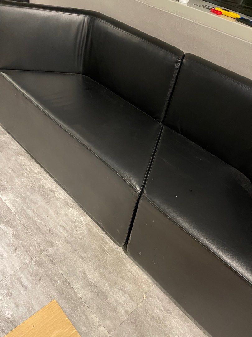 PVC Leather Sofa Set 6 Seater, Furniture & Home Living, Furniture ...