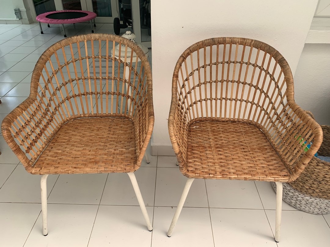 Rattan chairs (Ikea), Furniture & Home Living, Furniture, Chairs on ...
