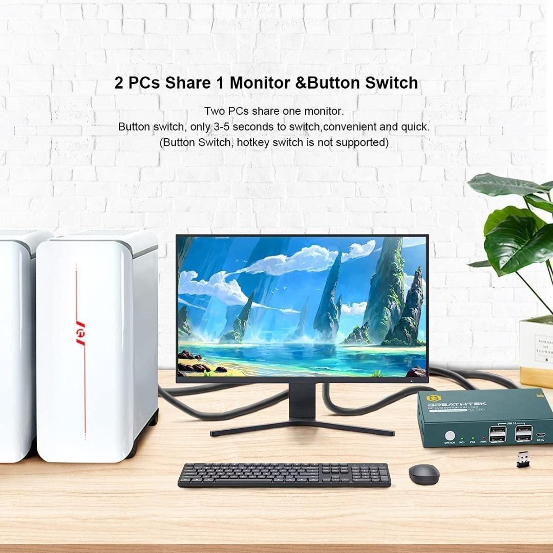 Ready stock! Steetek KVM Switch DisplayPort 2 Port DP 4K 60Hz, USB 2.0, DP 1.2, DP KVM Switch 2 ...