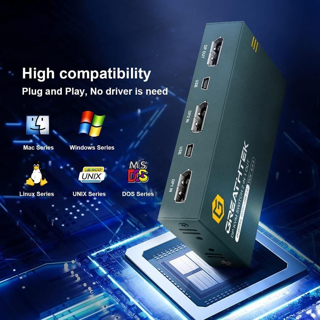 Ready stock! Steetek KVM Switch DisplayPort 2 Port DP 4K 60Hz, USB 2.0 ...