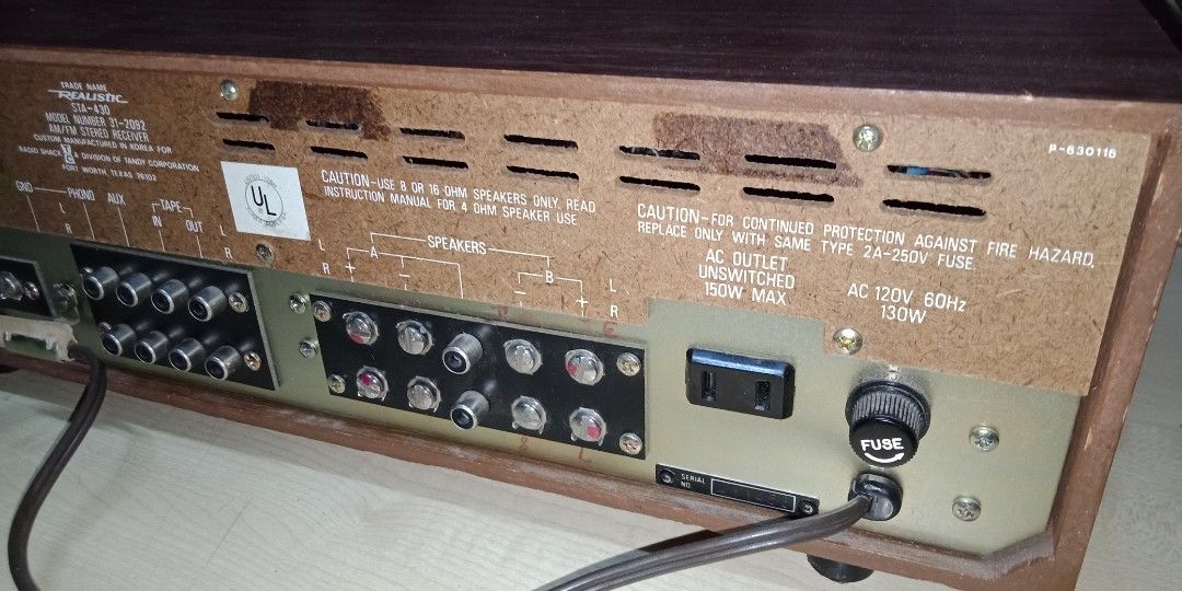 Realistic STA-430 Stereo Receiver, Audio, Soundbars, Speakers ...