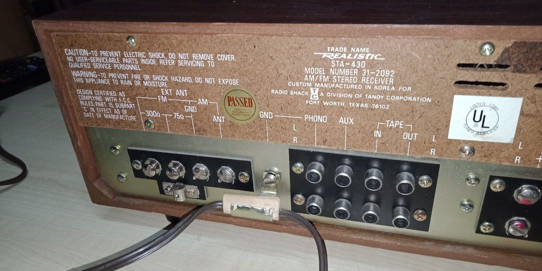 Realistic STA-430 Stereo Receiver, Audio, Soundbars, Speakers ...