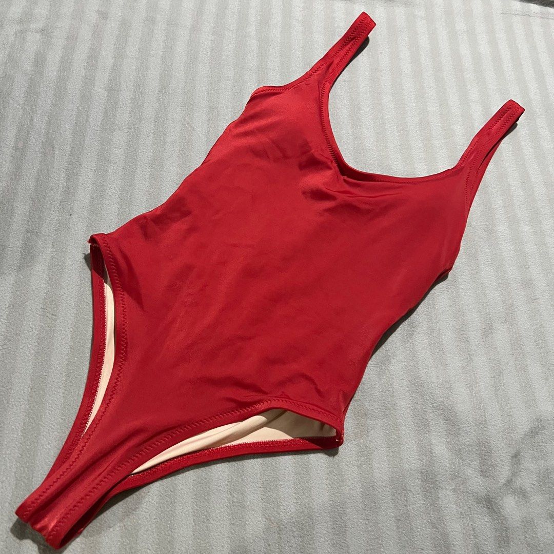 Red Baywatch One Piece Swimsuit (wearsundae), Women's Fashion, Swimwear ...