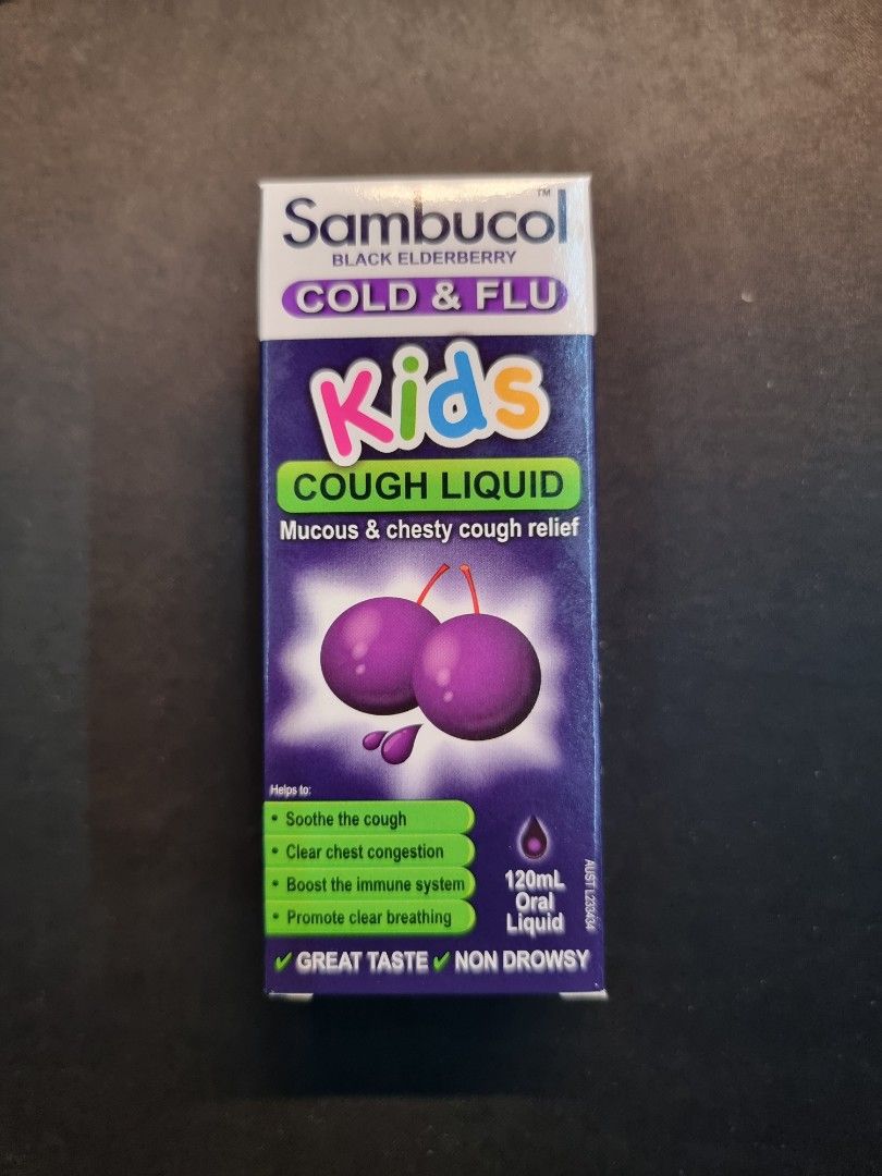 Sambucol Cold & Flu - Kids Cough Liquid, Health & Nutrition, Health ...