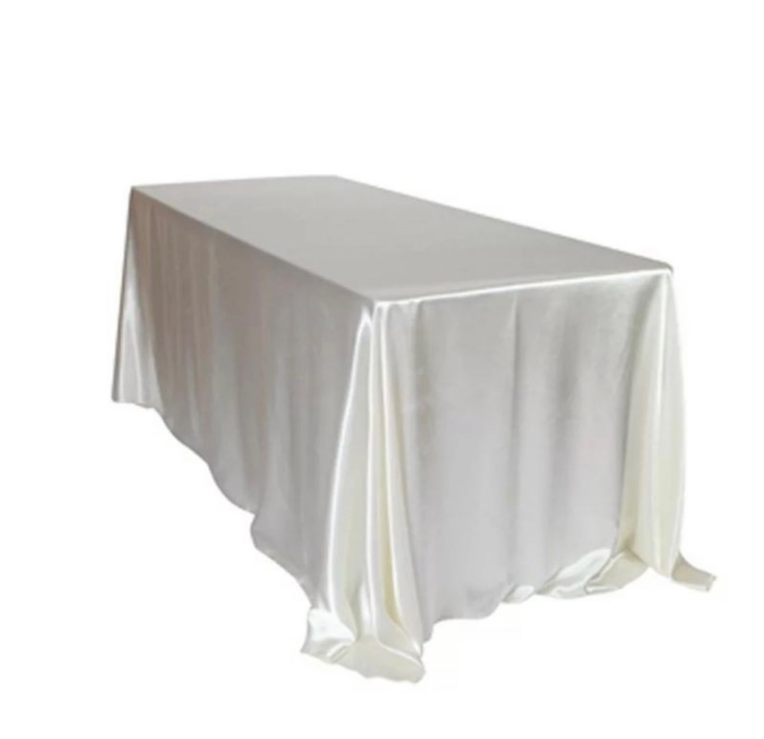 Silver Satin Table Cloth, Furniture & Home Living, Kitchenware ...