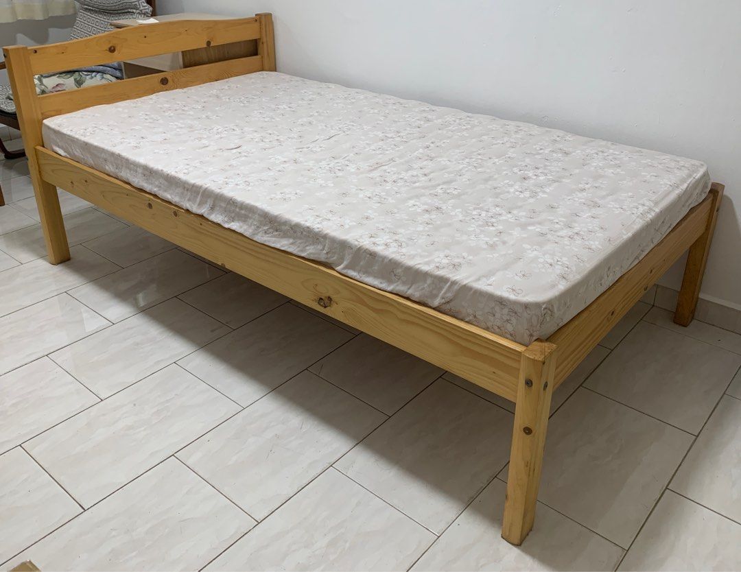 Seahorse Super Single Bed Frame, FREE mattress, Furniture & Home Living ...